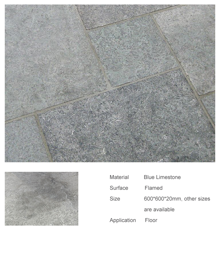 flamed blue limestone tile - Samistone
