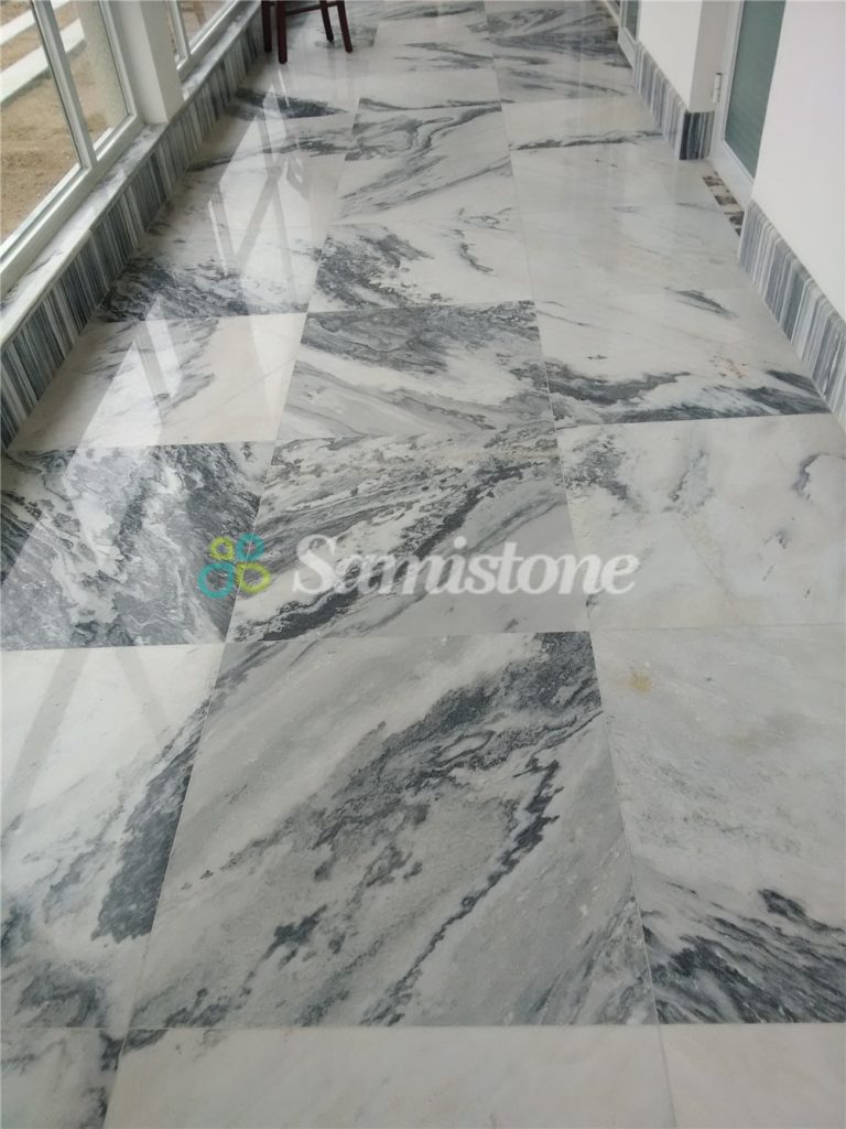 Samistone Rain Clouds 24*24" Grey Marble Polished Tile Flooring
