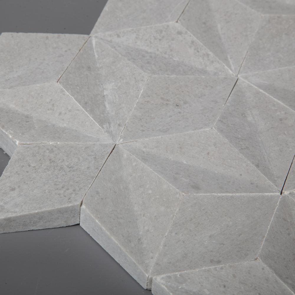 Samistone Cinderella Diamond Grey Irregular Marble Mosaic Tile - Samistone