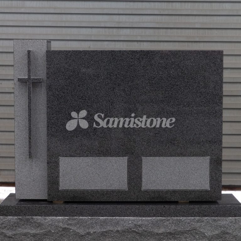 Wholesale Sand-blasting Black Granite Cross Headstone- Samistone