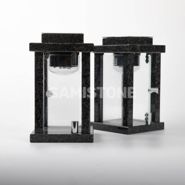 Granite Solar Power Cemetery Garden Light Memorial with Remote Control ...